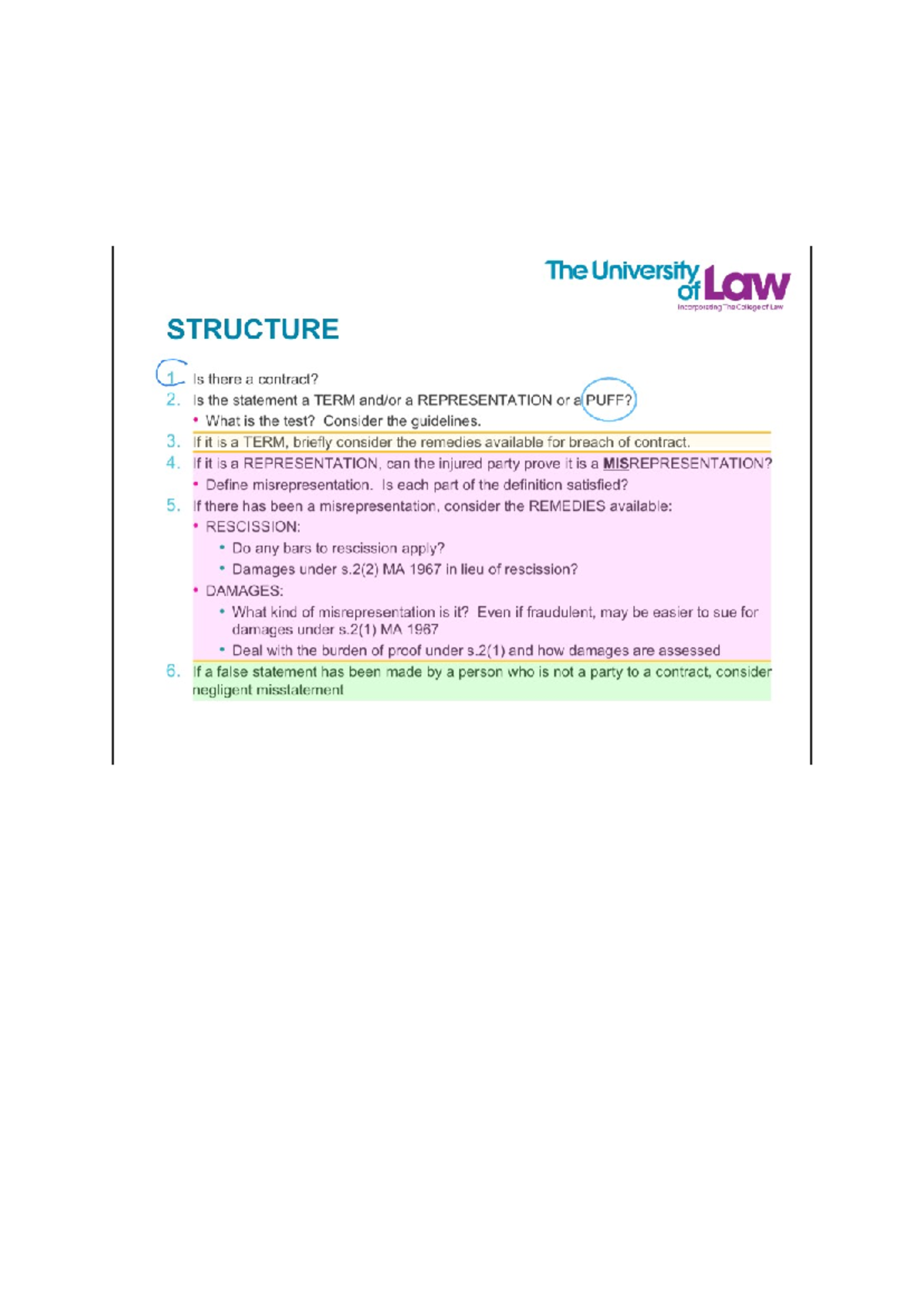 MISREPRESENTATION - Key Concepts and Remedies in Contract Law - Studocu
