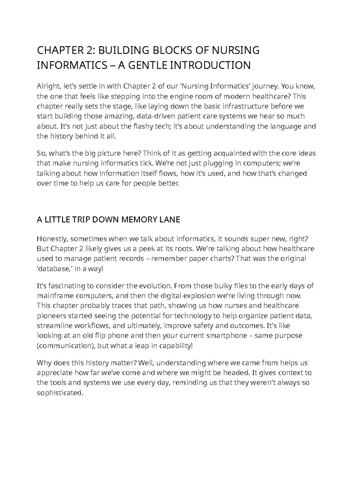 Nursing Informatics CH2: Building Blocks & DIKW Framework Review - Studocu