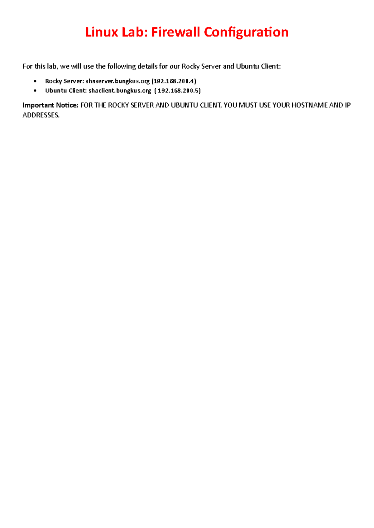 Lab 11: Firewalld Configuration for Rocky Linux (SYS 101) - Studocu