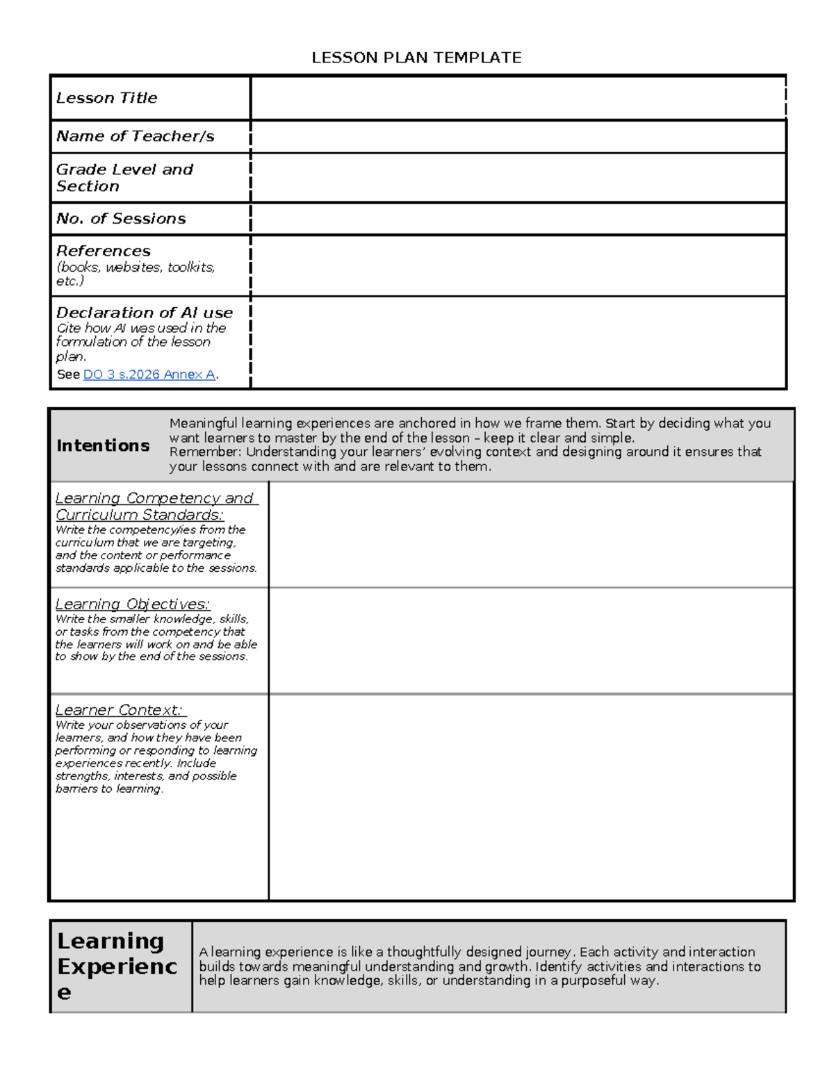 Lesson Plan Template - ADA: Structuring Meaningful Learning Experiences ...