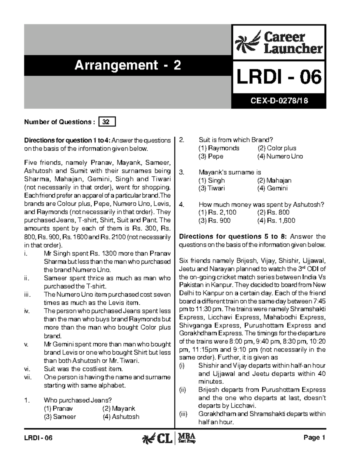 LRDI-06 Arrangement 2 Solutions with Explanations - Studocu