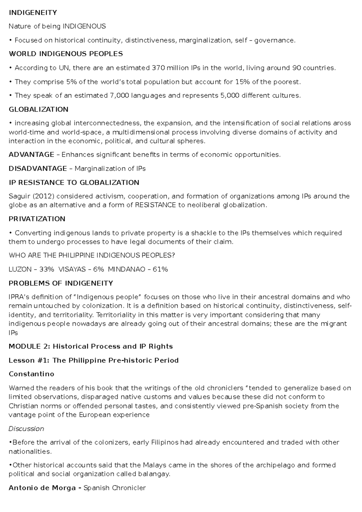 PIC - Indigenous Peoples and Globalization Lectures - Studocu