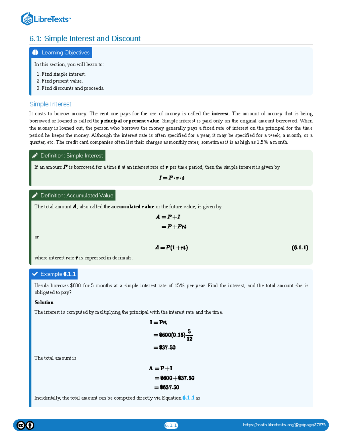 6.1 Simple Interest & Discount: Concepts & Formulas Explained - Studocu