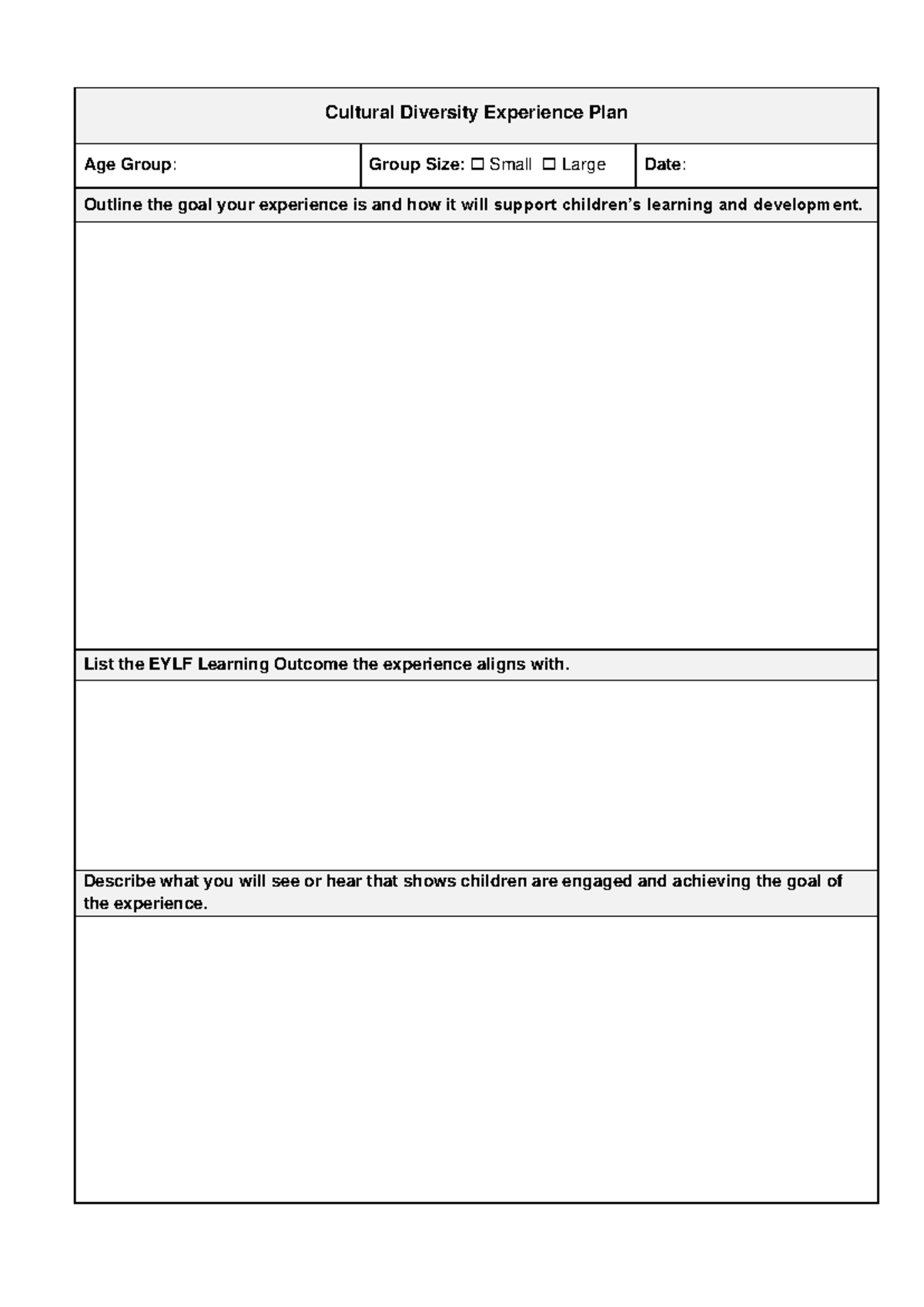 Task 2 - Cultural Diversity Experience Plan for Learning & Development ...