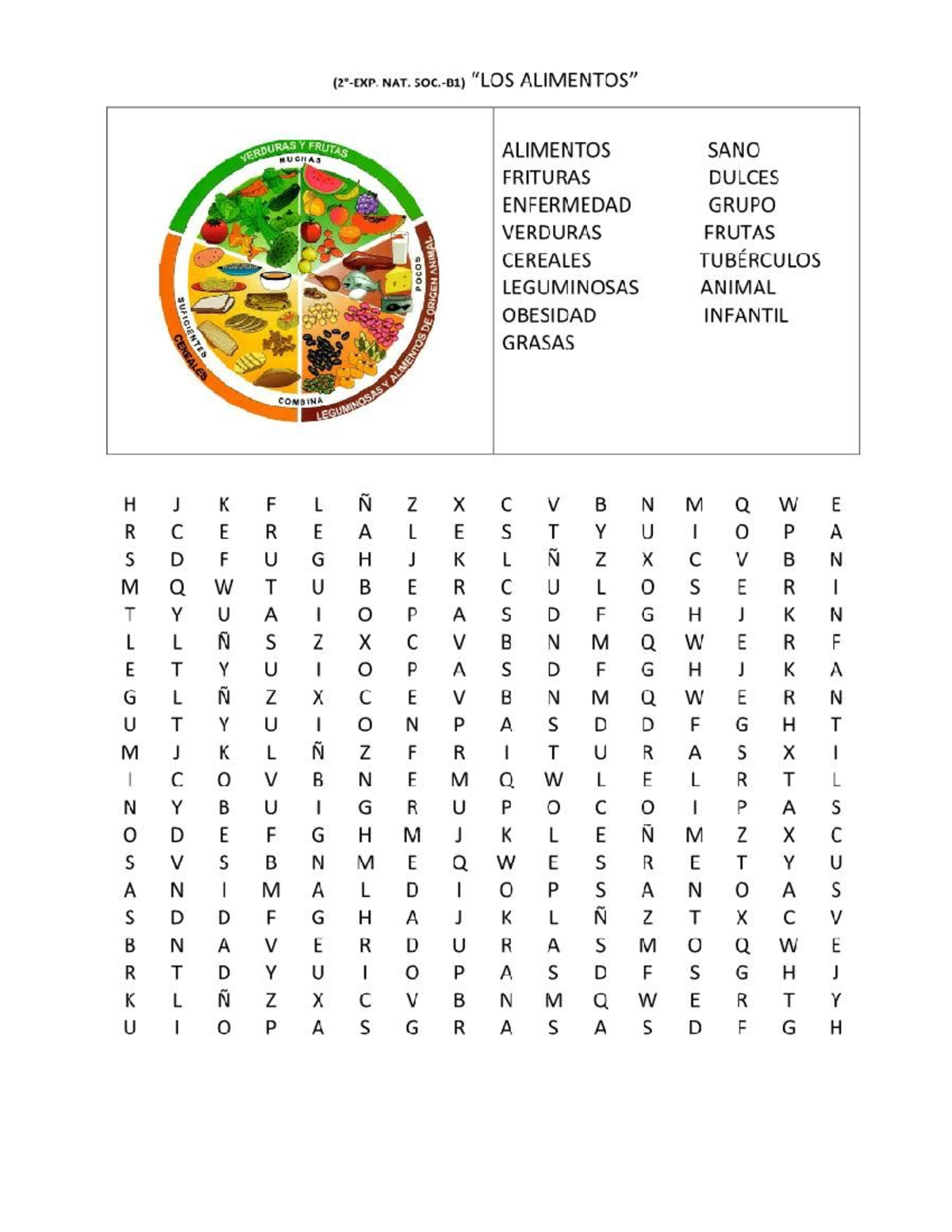 Sopas de Letras: Alimentos y Verduras para Una Vida Saludable - Studocu