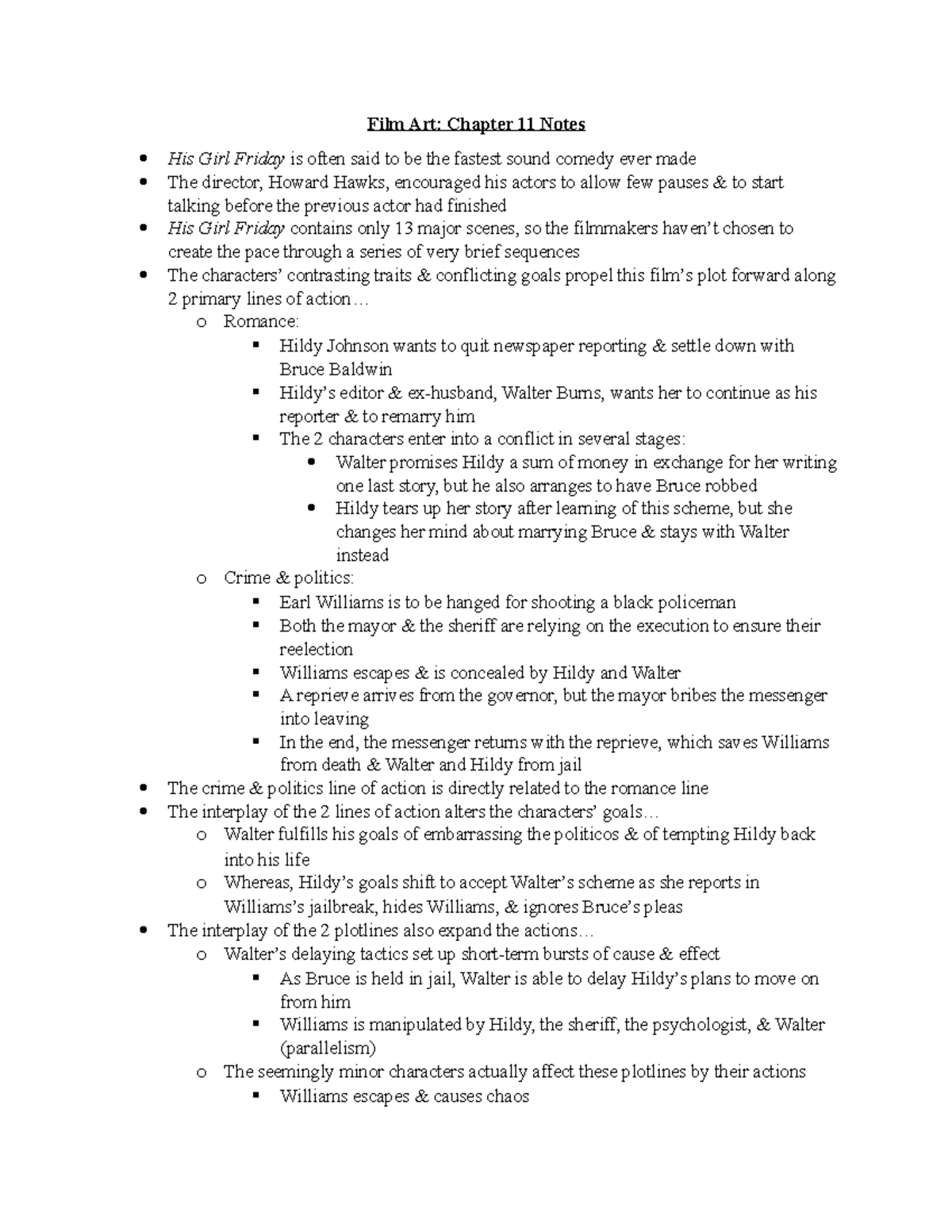 Film Art Ch. 11 - Professor: Vincent Bohlinger - Film Art: Chapter 11 ...