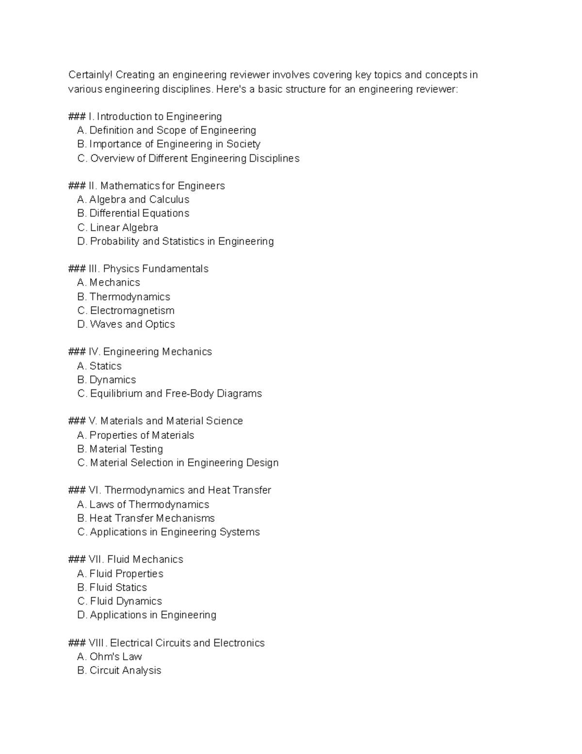 Engineering Reviewer: Key Topics and Practice Materials Overview - Studocu