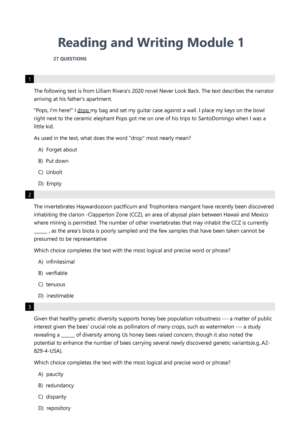 US Verbal 2025: Reading and Writing Module 1 - 27 Questions Analysis ...