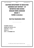 Meyerton HIGH Grade 10 English HL Paper 2 Literature Exam Nov 2024 ...