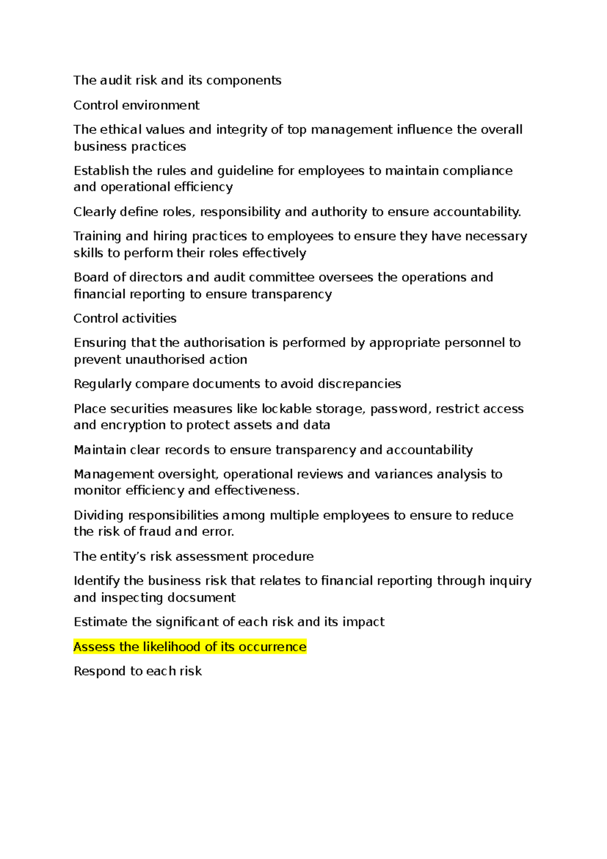 The audit risk and its components - The audit risk and its components ...