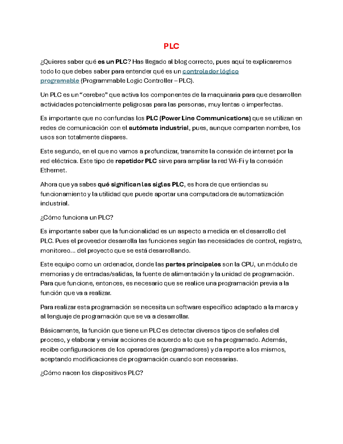 Investigación sobre PLC: ¿Qué es un Controlador Lógico Programable ...