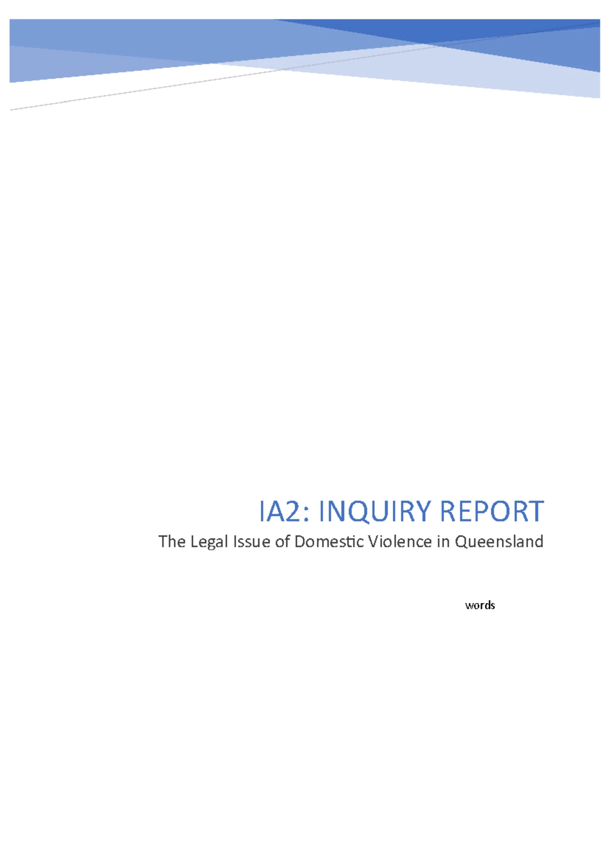 IA2 Legal Studies Final Inquiry Report on Raising MACR to 14 Years ...