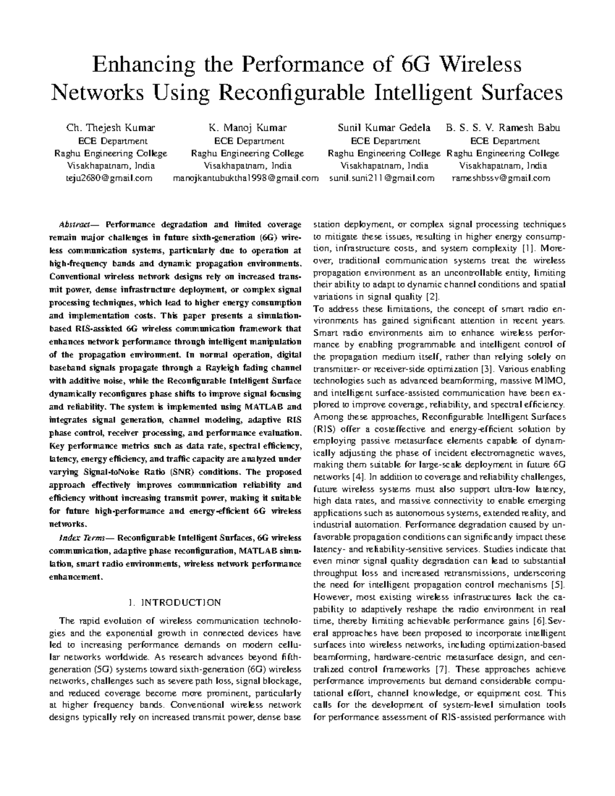 Enhancing 6G Wireless Networks Performance with Reconfigurable ...