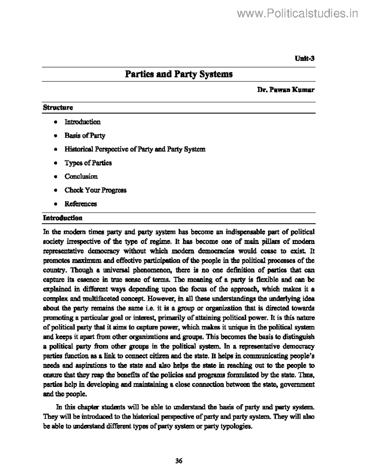 Parties and Party Systems: An In-Depth Analysis (POLSC 3) - Studocu