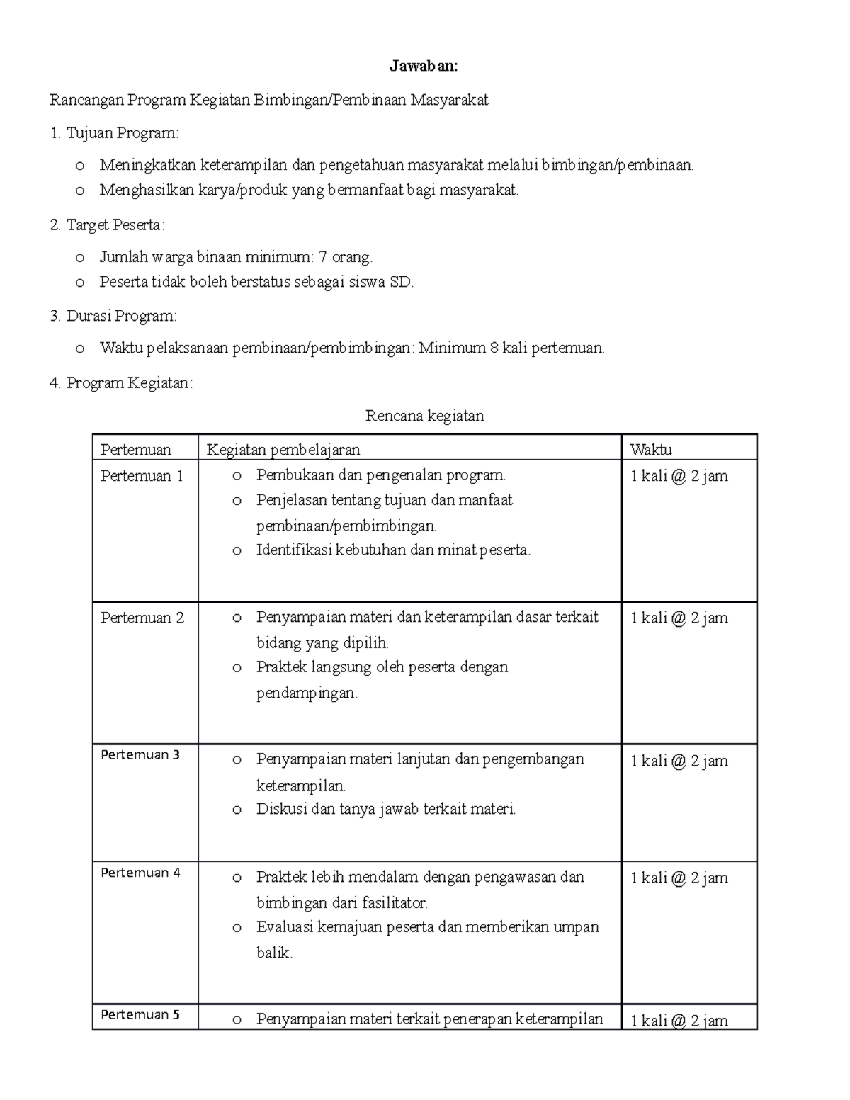 Rancangan Program Kegiatan Bimbingan Masyarakat untuk Pemberdayaan ...