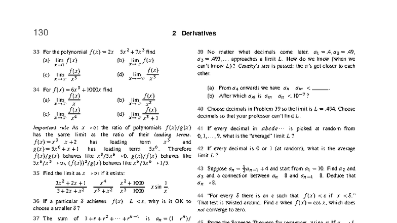 CH2part 15 - Calculus Notes: Limits and Continuous Functions - Studocu