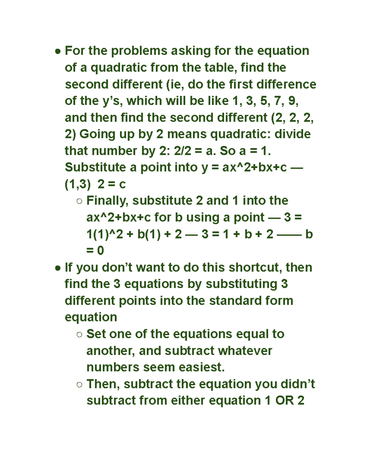 Precalc Unit 1: Quadratic Equations and Functions Notes - Studocu