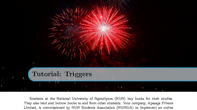 CS2102 S1 Tutorial: Implementing Triggers for Book Exchange System ...