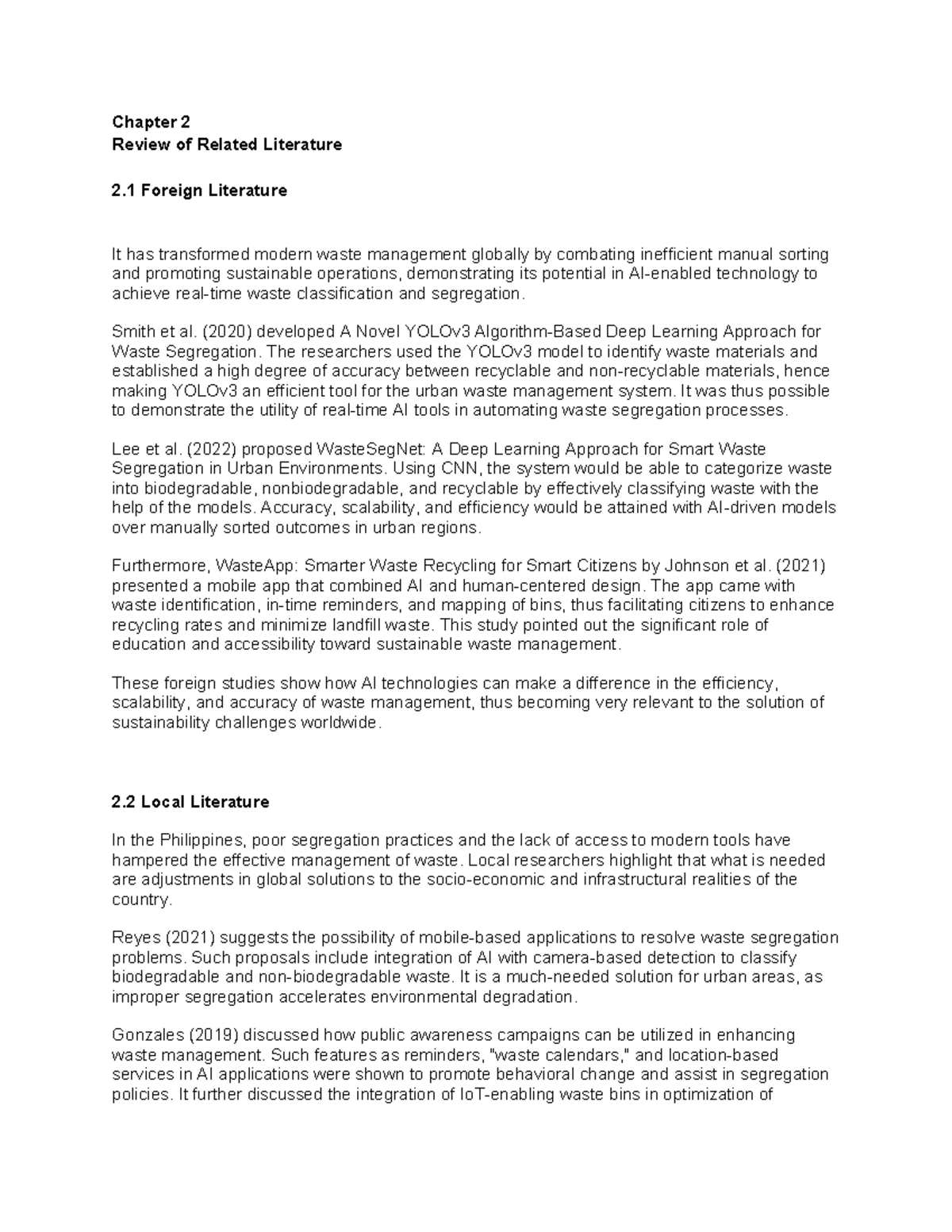 Chapter 2- ria - Chapter 2 Review of Related Literature 2 Foreign ...