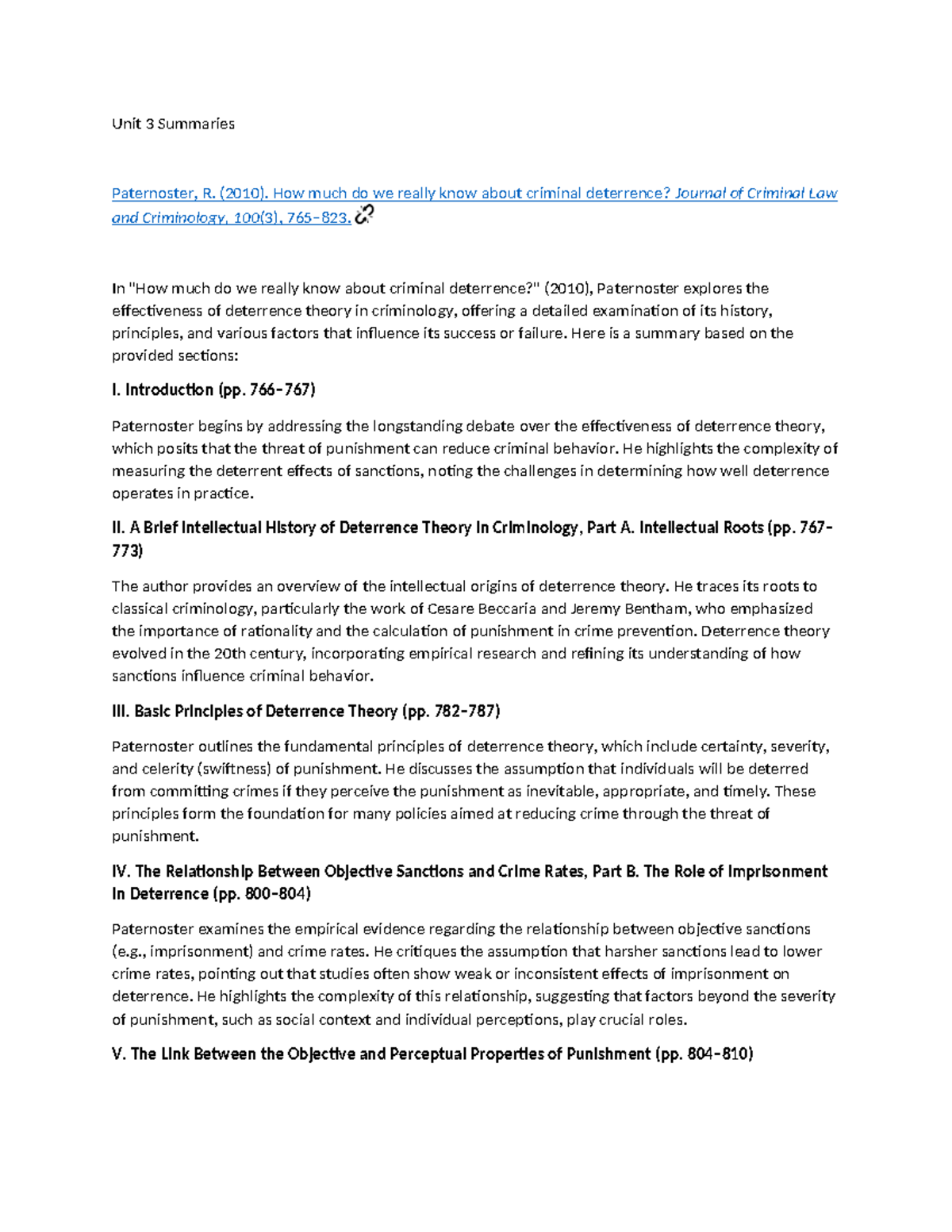 Unit 3 Summaries - Summary Corrections and Penology - Unit 3 Summaries ...