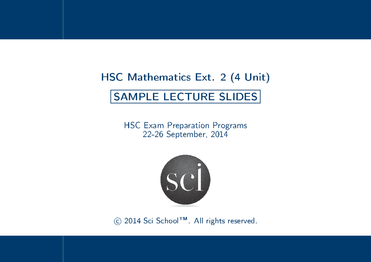Courses maths 4u 1416710563 2014 Mathematics Extension 2 HSC - HSC ...