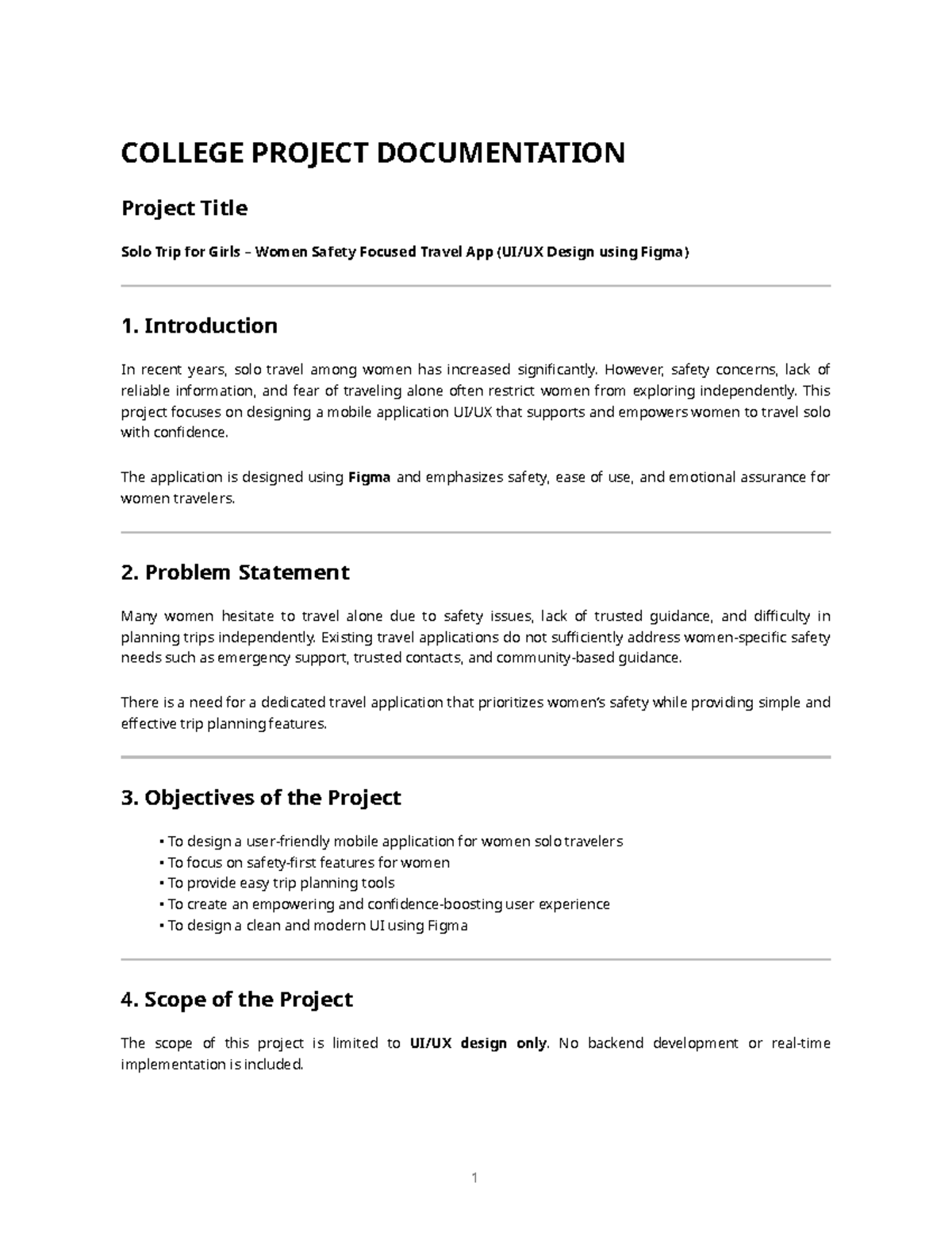 Solo Trip for Girls: Women Safety Travel App Design (College Project ...