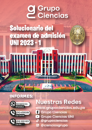 Solucionario uni - examen - ADMISIÓN 2021- SOLUCIONARIO Índice general ...