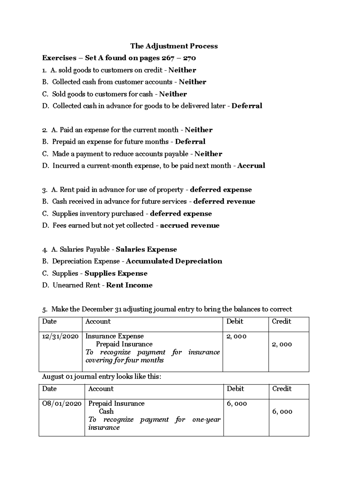 Financial Accounting - The Adjustment Process - The Adjustment Process ...