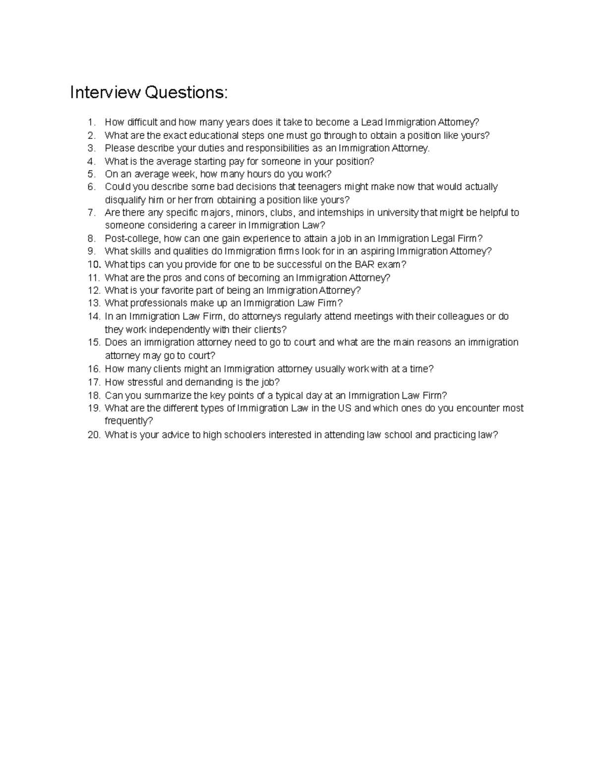 Interview Questions for Aspiring Immigration Attorneys: Insights & Tips ...