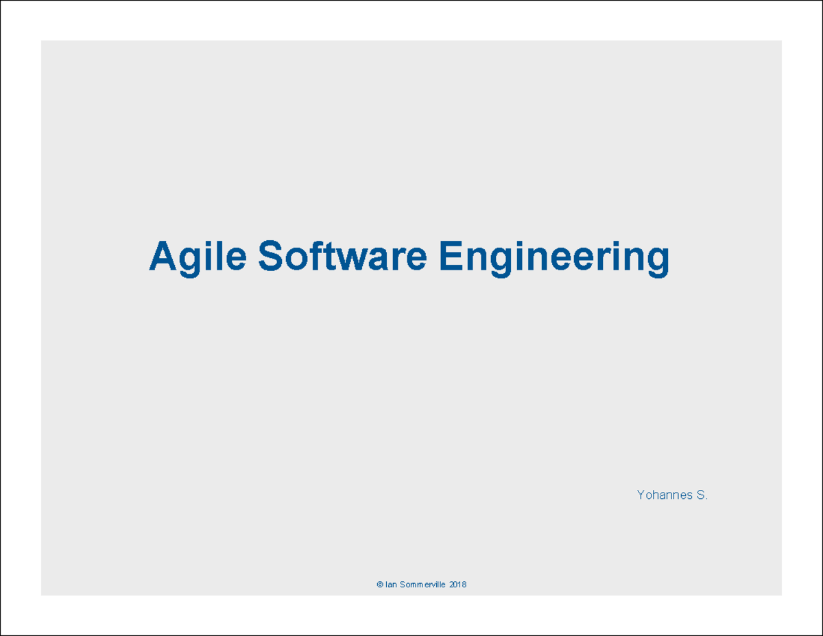 Agile Software Engineering (CS101) - Key Concepts and Practices - Studocu