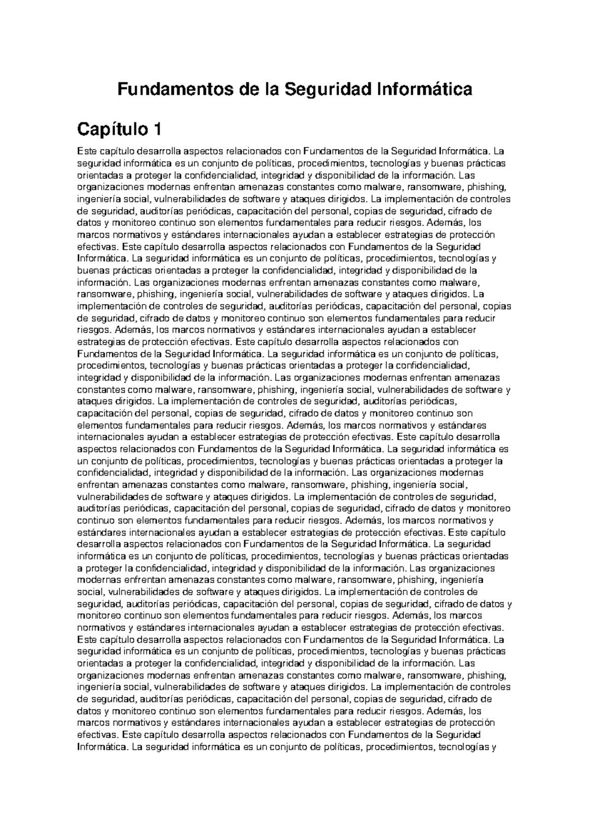 Fundamentos de la Seguridad Informática - Capítulo 1 a 10 - Studocu