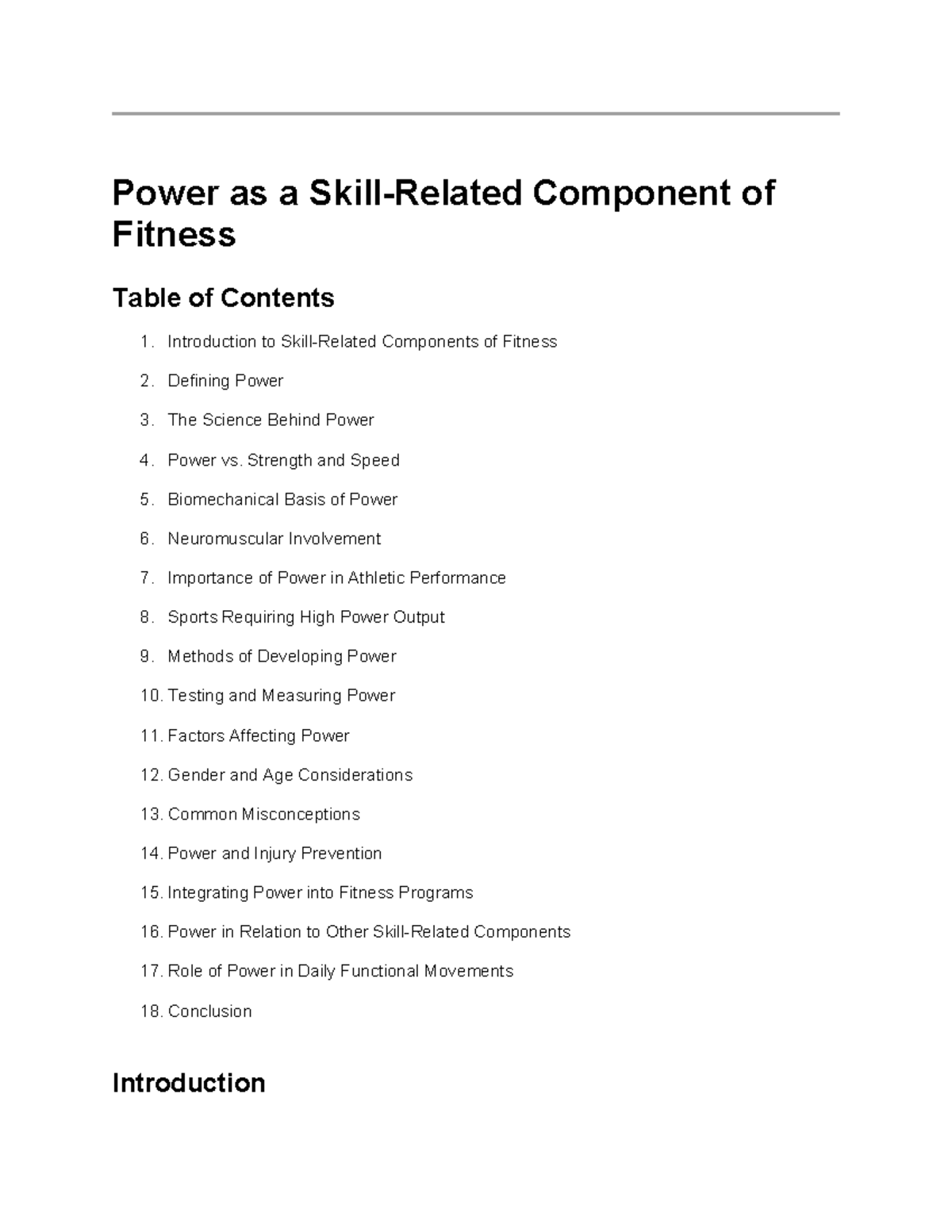 Power as a Key Component of Fitness: Understanding and Developing It ...