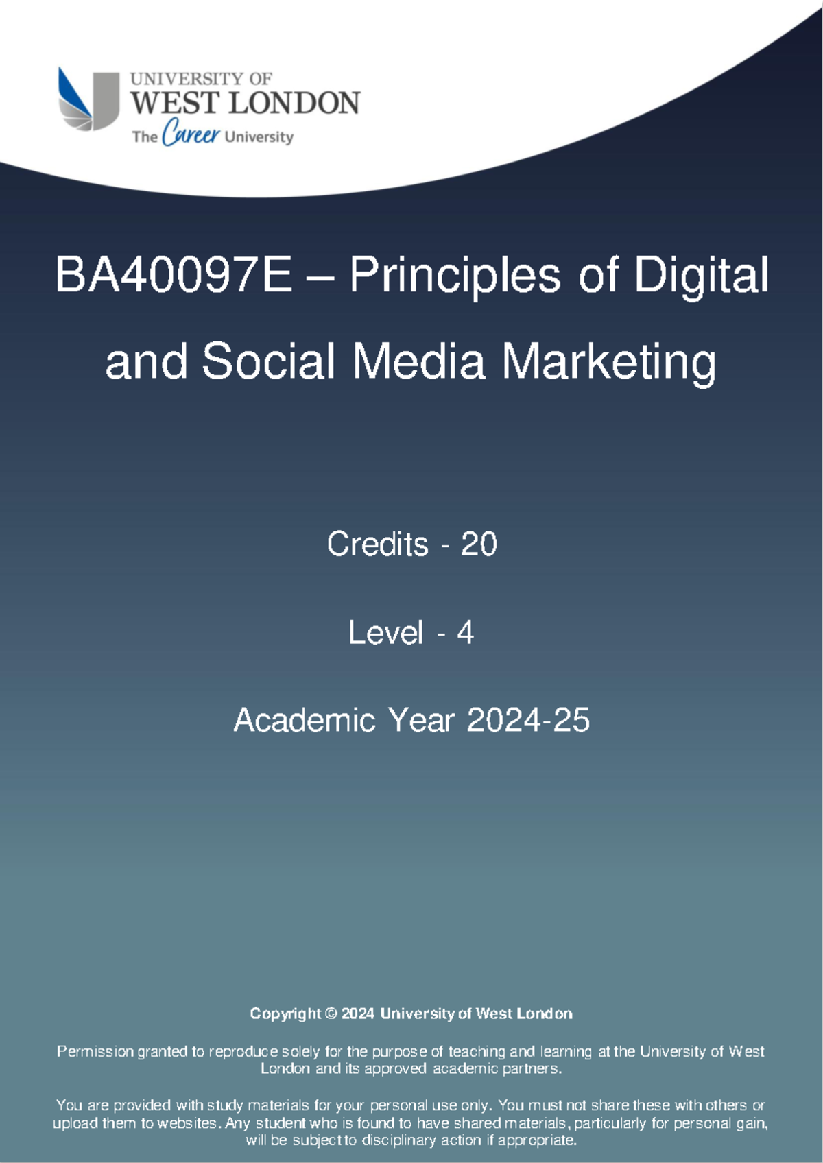 BA40097E Principles of Digital & Social Media Marketing MSG AY24-25 ...