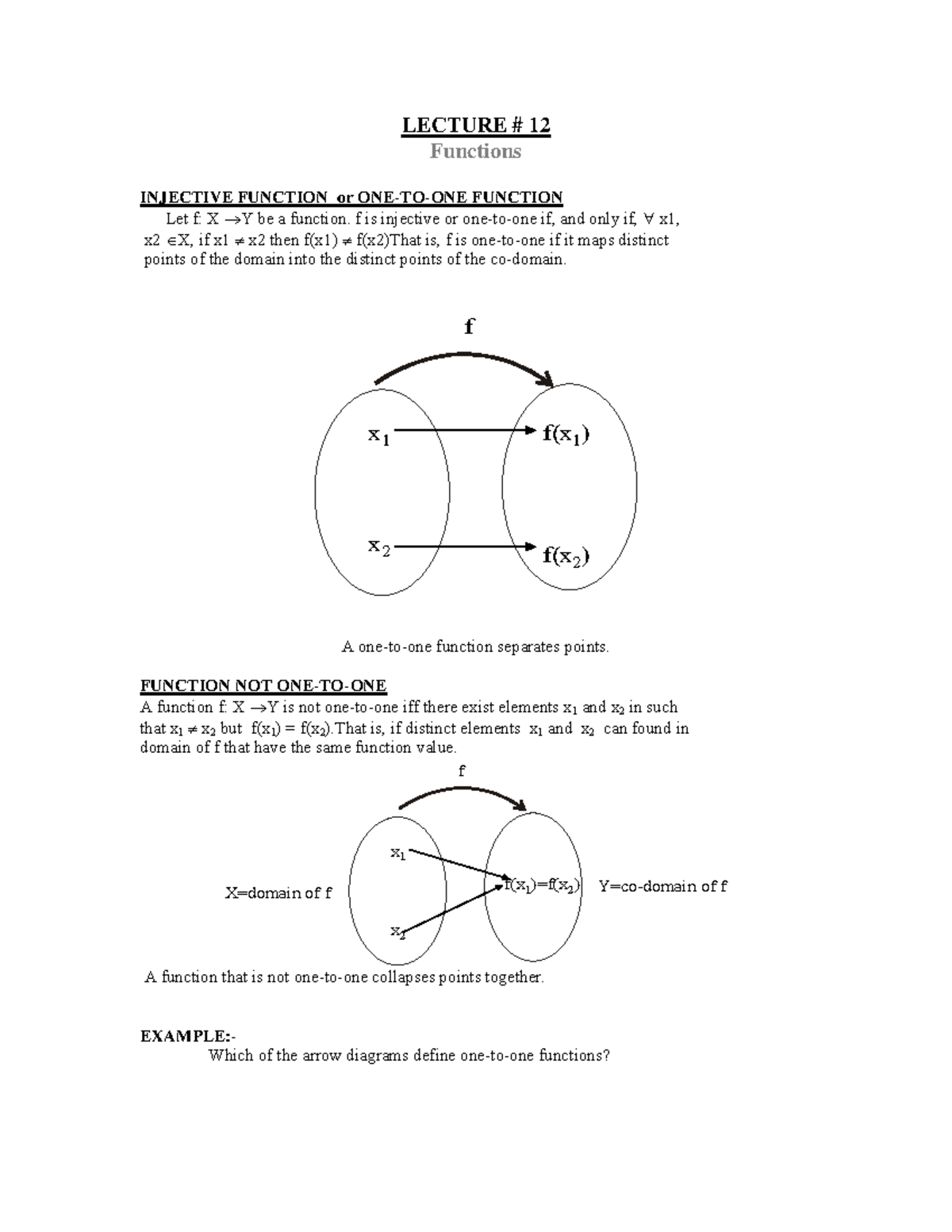 LECTURE 12: Overview of Injective, Surjective, and Bijective Functions ...