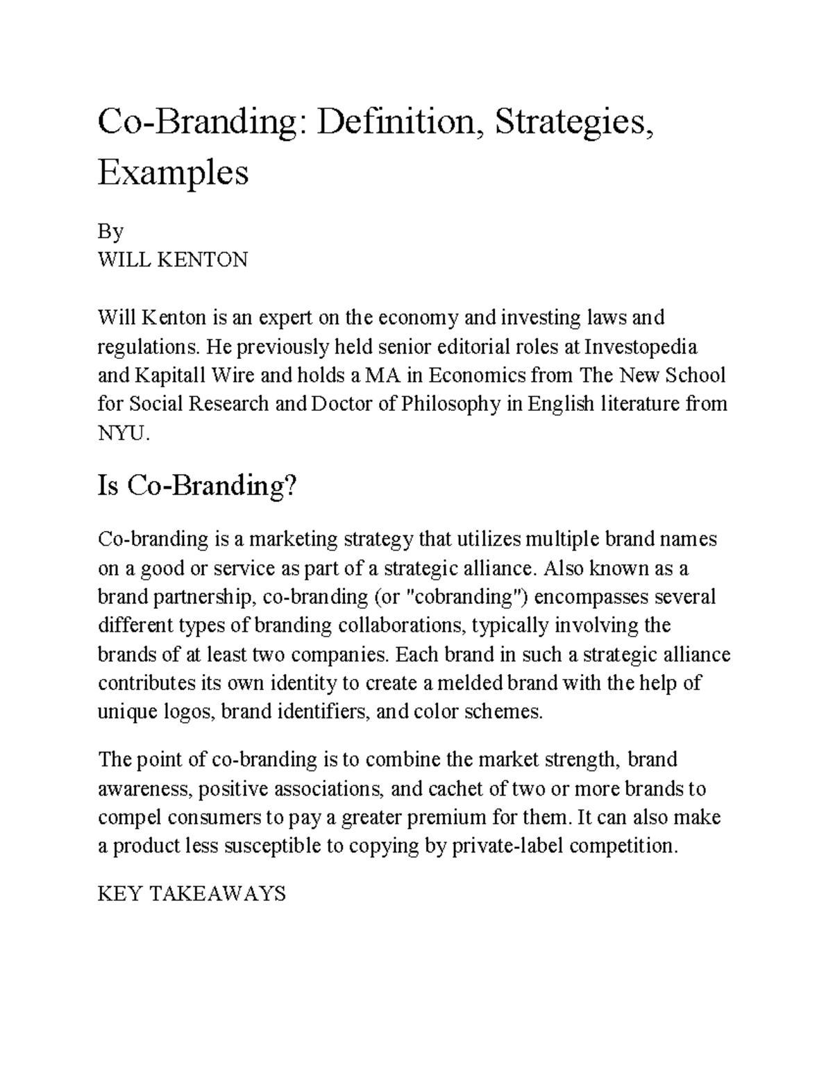 Co-branding Strategies and Examples: A Comprehensive Guide - Studocu