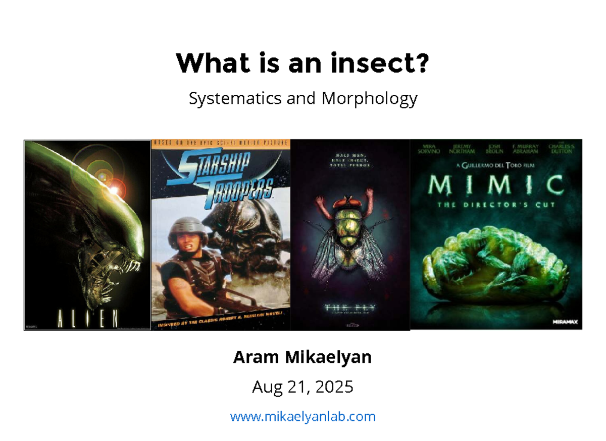 Taxonomy and Anatomy of Insects: Systematics and Morphology - Studocu