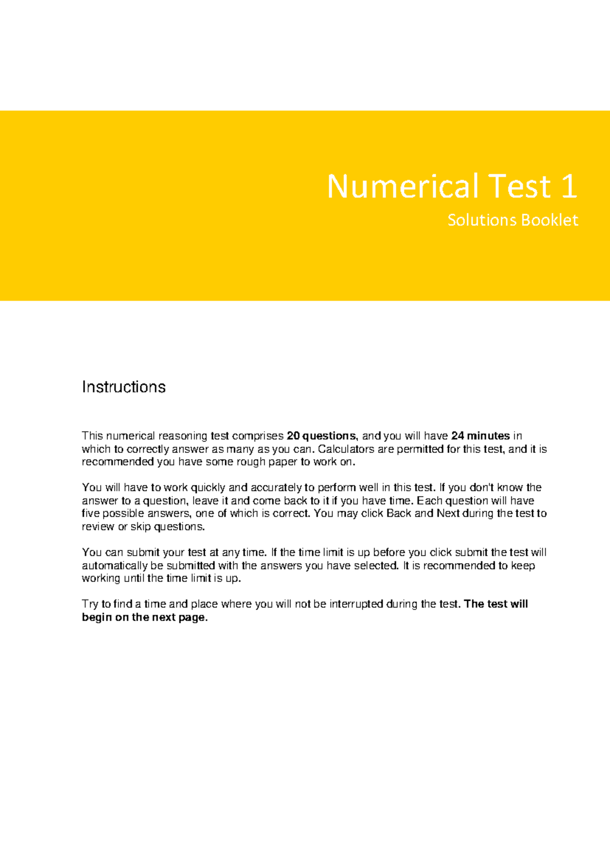Numerical Reasoning Test 1-Solutions - Numerical Test 1 Solutions ...