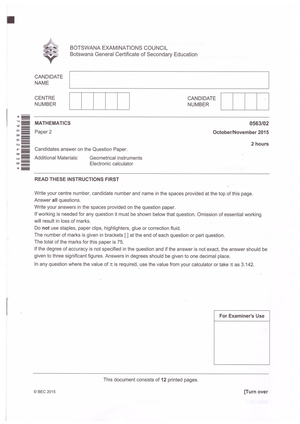 2025 BGCSE Final Timetable: General Instructions & Exam Schedules - Studocu