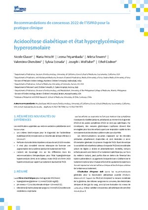 ISPAD 2022 Guidelines: Management of Diabetic Ketoacidosis & HHS - Studocu