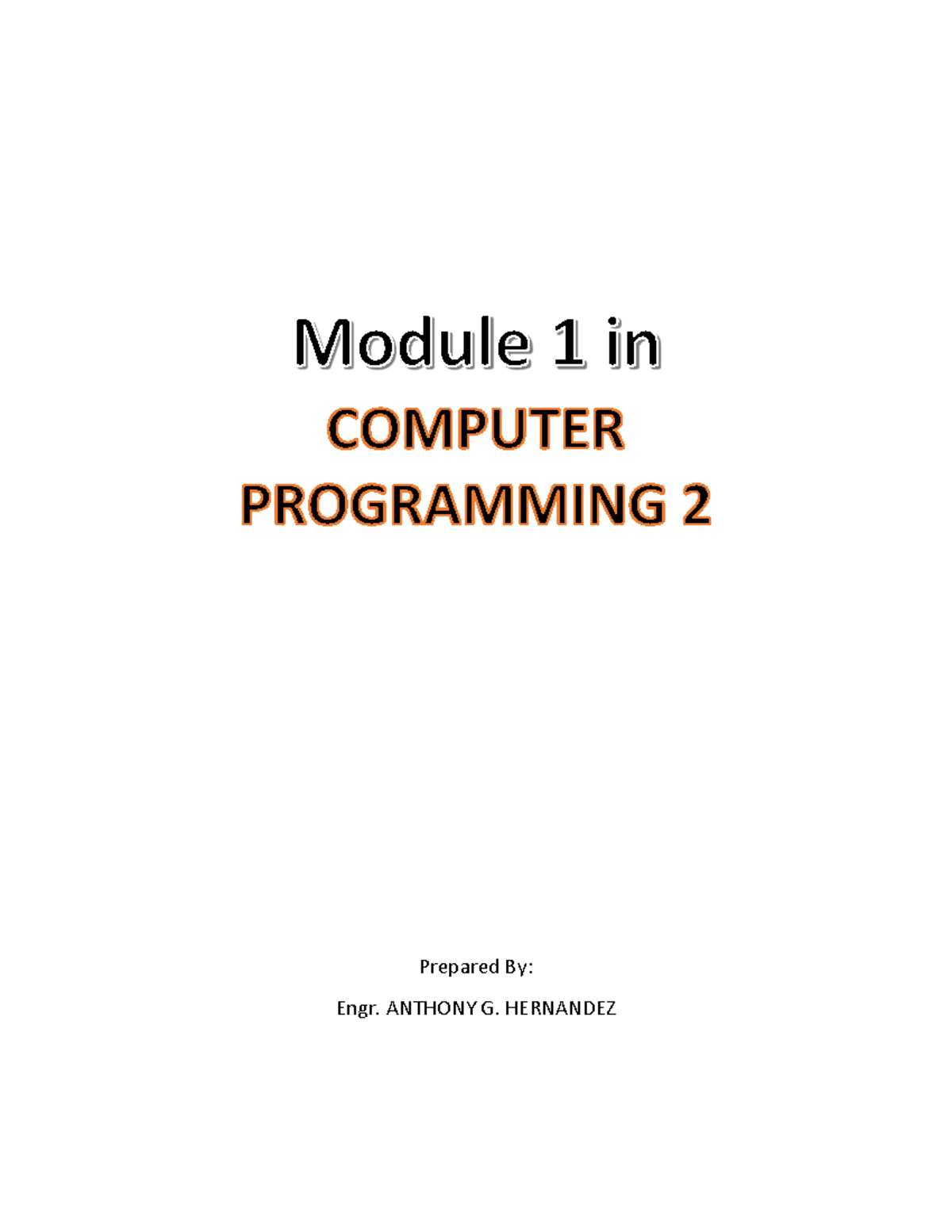 Module 1.2: Intro to Computer Programming Concepts and Logic - Studocu