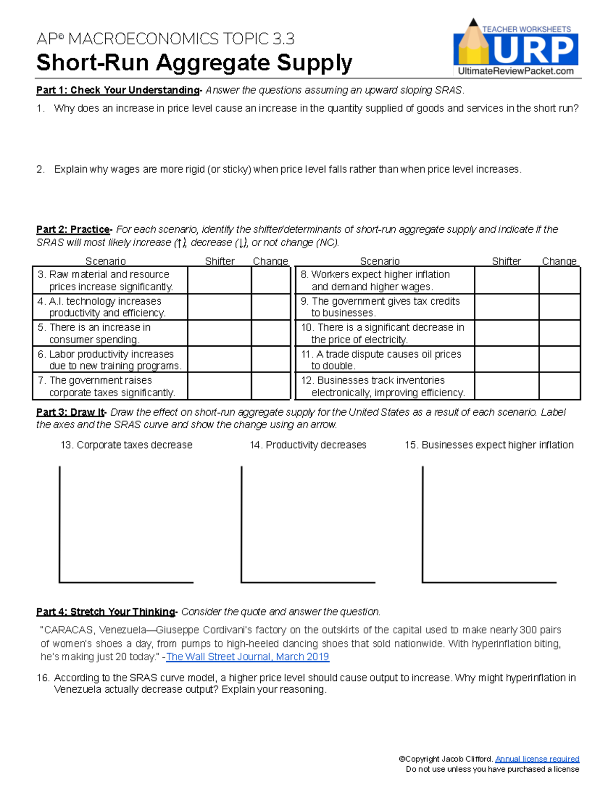 Macro Economics Topic 3.3 - Understanding Short-Run Aggregate Supply ...