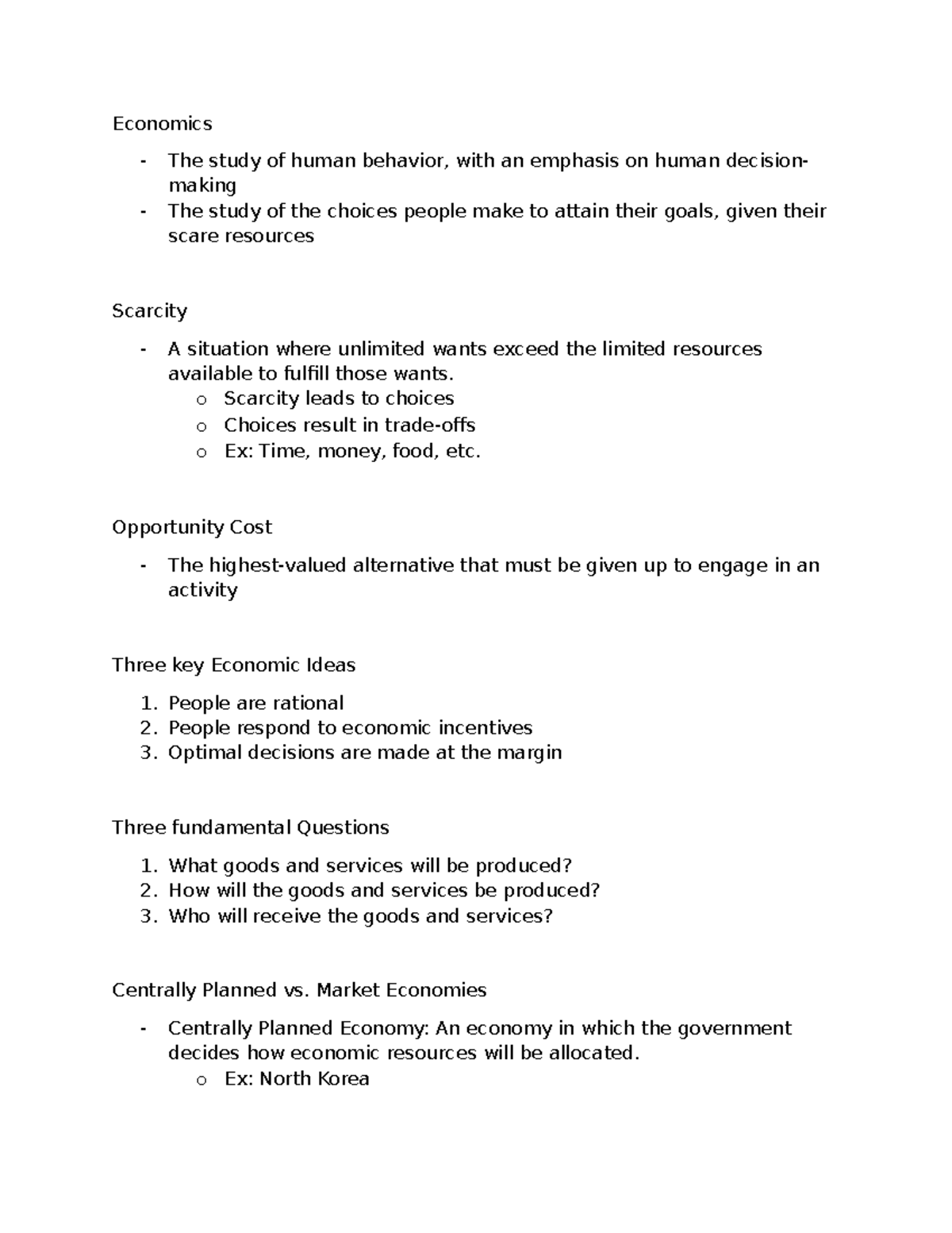 Econ- CH. 1: Foundations of Economic Models and Decision-Making - Studocu