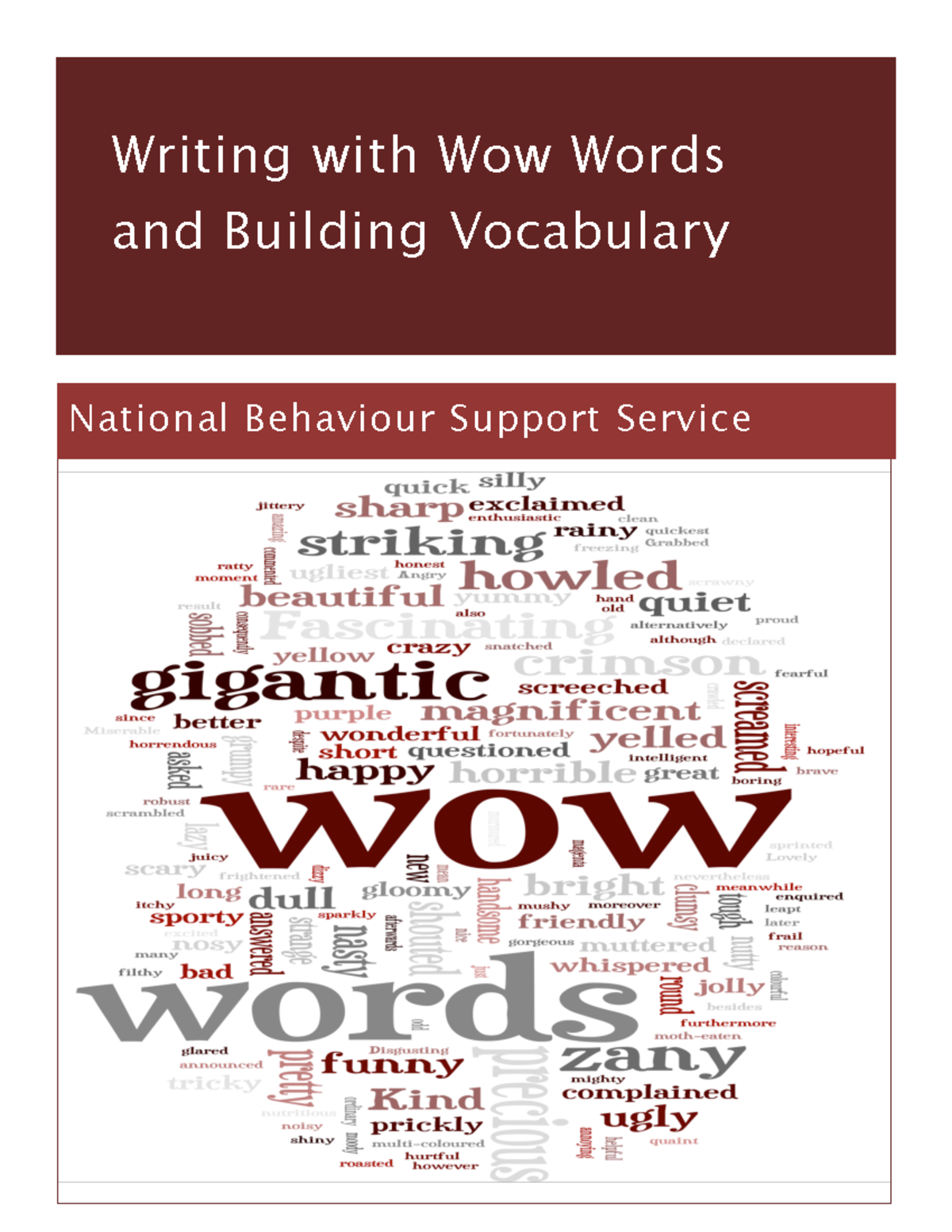 Wow Words Booklet: Creative Writing Tips for SEA Students - Studocu