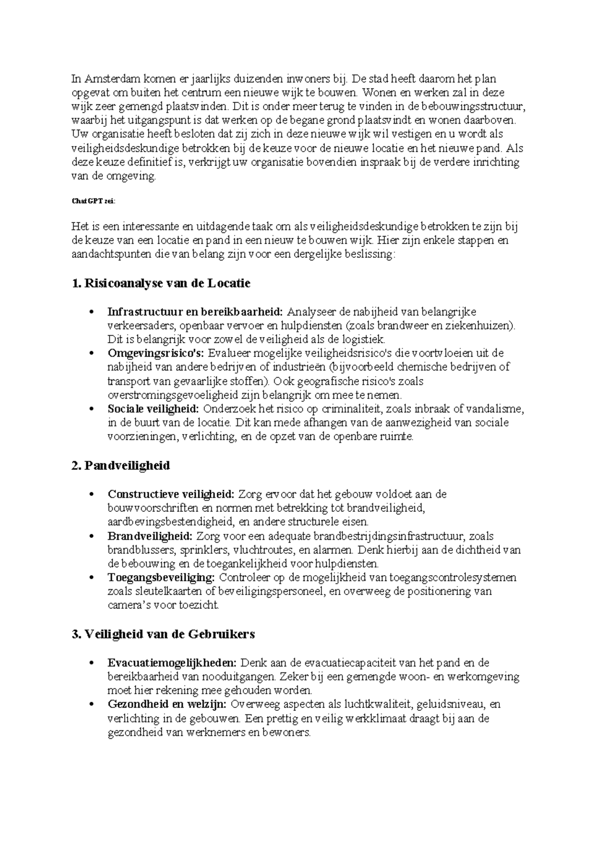 Opdracht Amsterdam: Veiligheidsanalyse voor Nieuwe Wijkontwikkeling ...