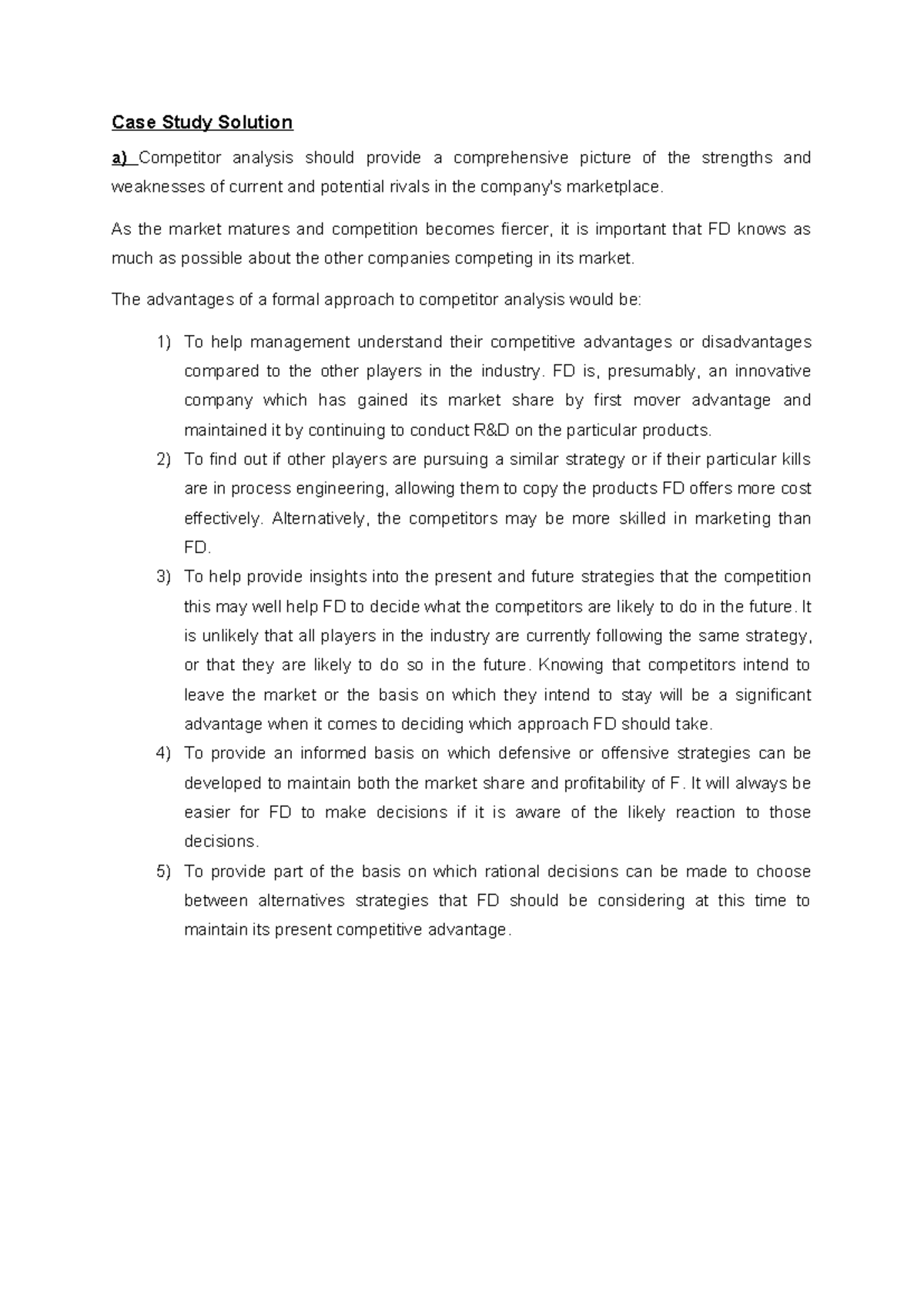 Competitor Analysis Case Study Solution - Case Study Solution a ...