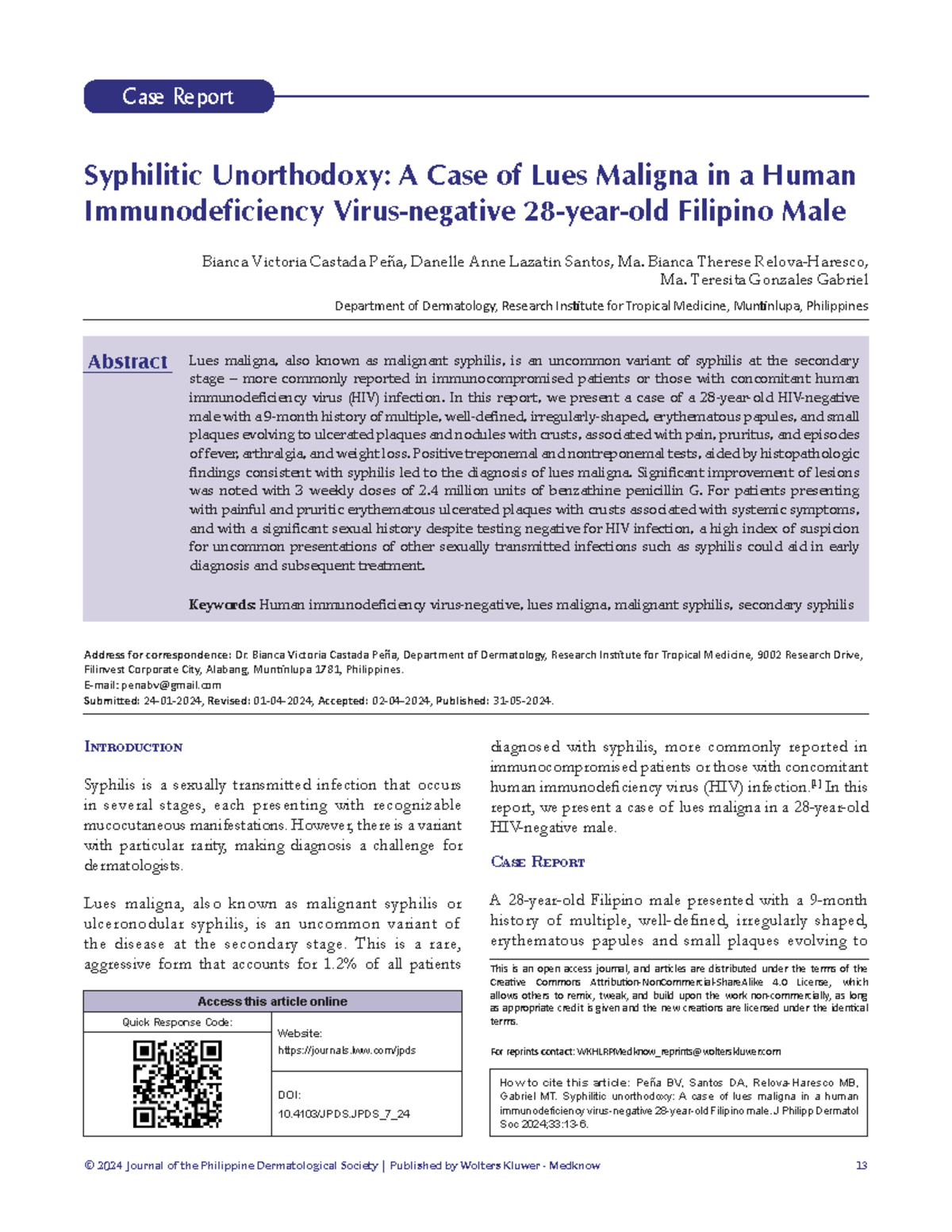 Case Study: Lues Maligna in an HIV-Positive Filipino Male - Studocu