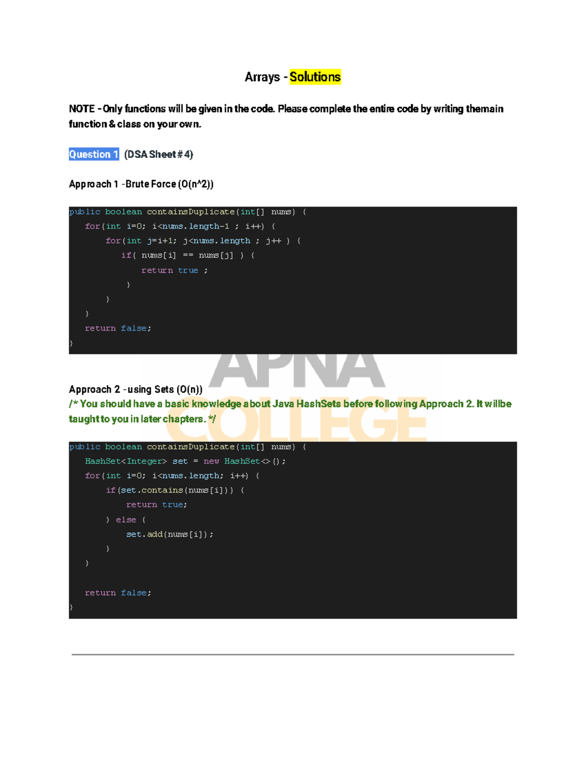 Arrays DSA Solutions: Triplet Sum & Search Approaches (DSA 13.20) - Studocu
