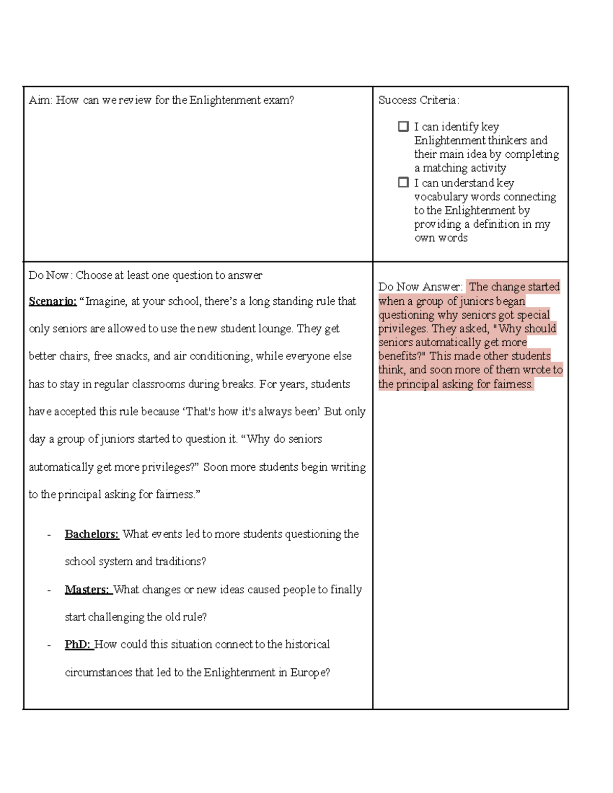 English 10.2 Enlightenment Exam Review Guide: Key Thinkers & Ideas ...