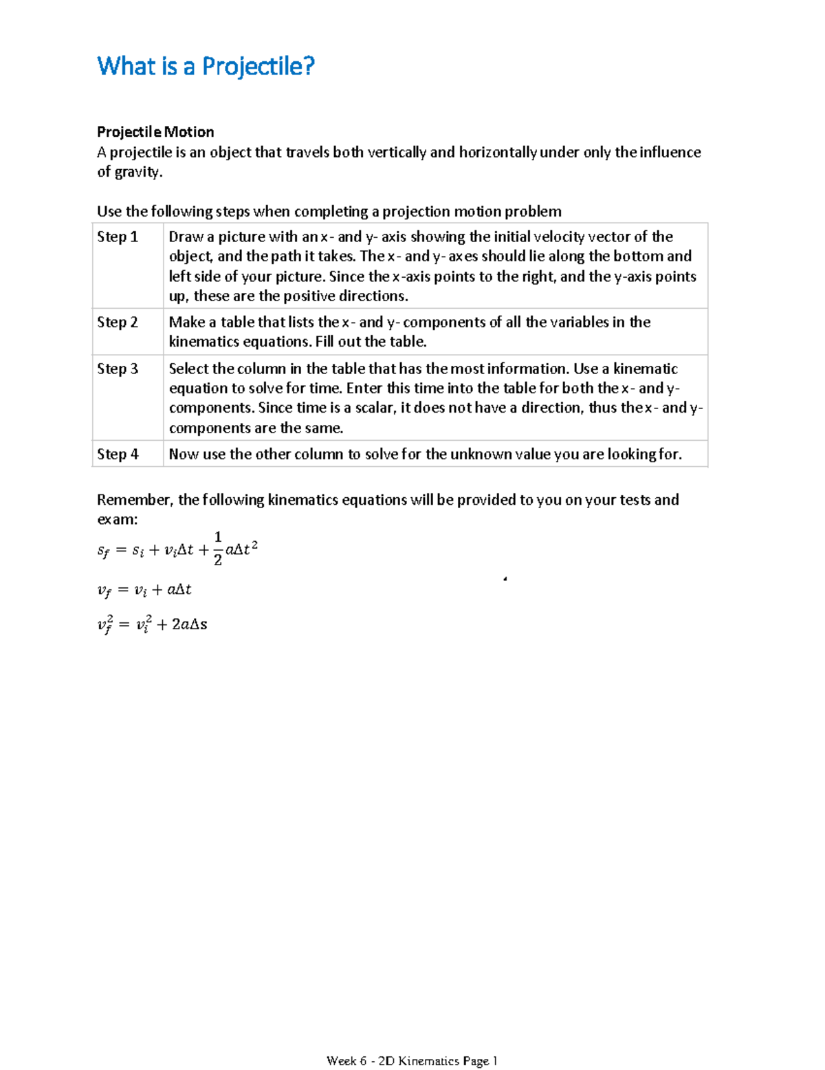 Projectile Motion I: Solutions and Step-by-Step Guide - Studocu