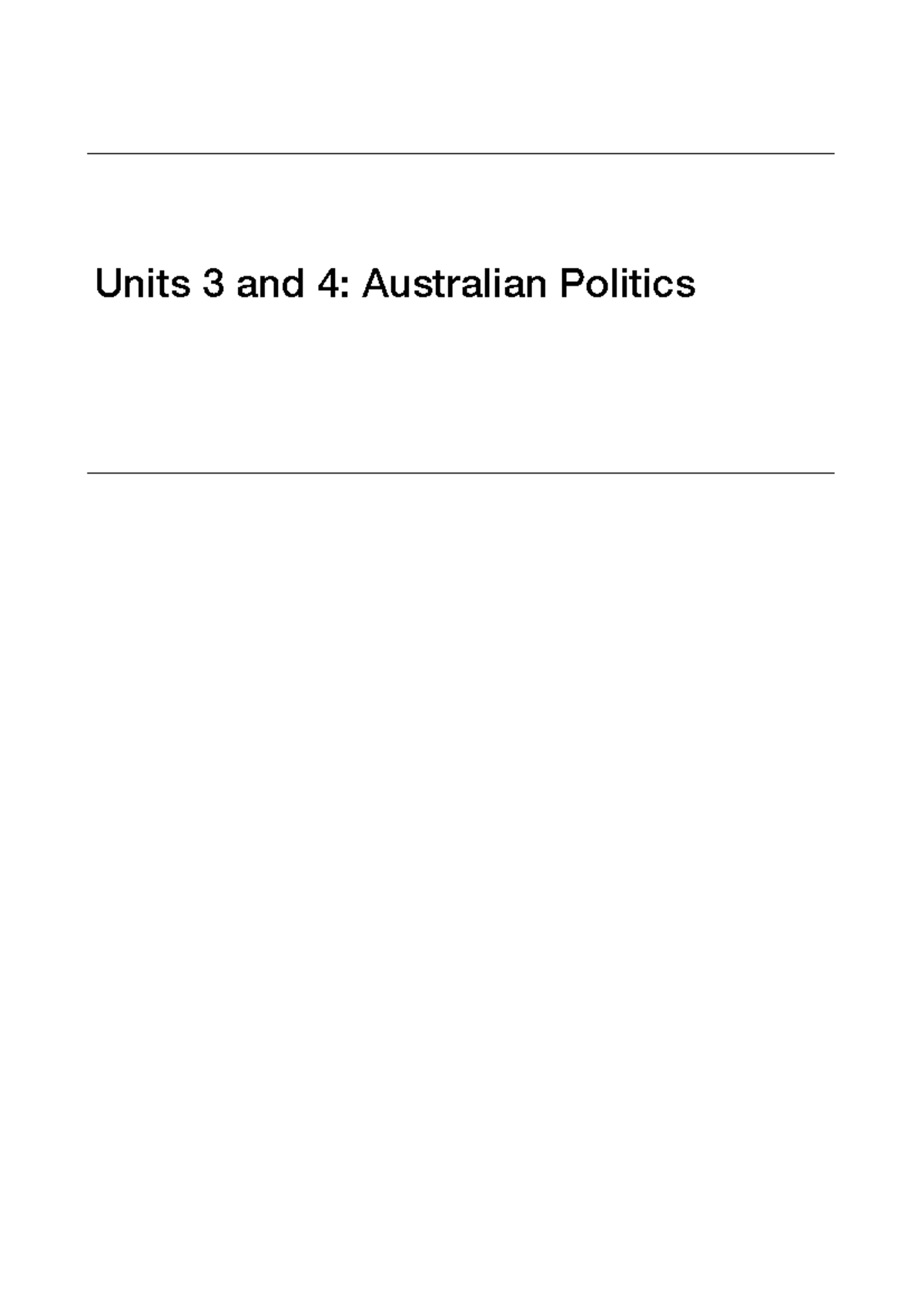 Unit 3 & 4: Evaluating Australian Democracy & Public Policy VCE ...